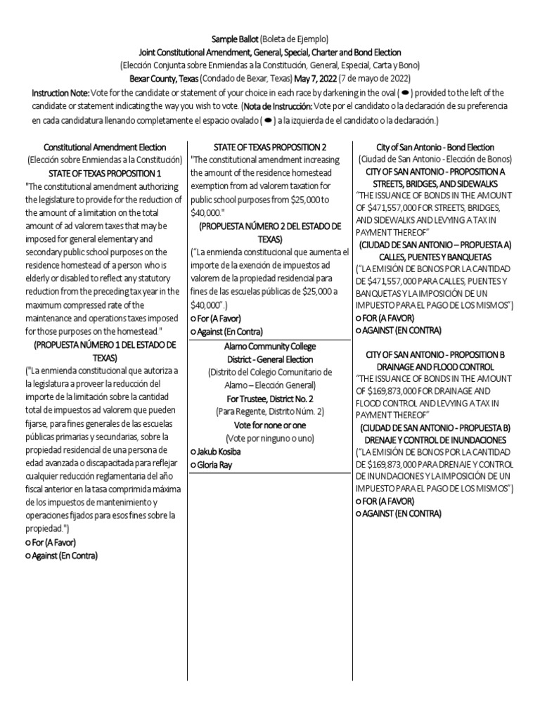May 7 2022 Generic Sample Ballot | PDF | Esfera pública | Gobierno local