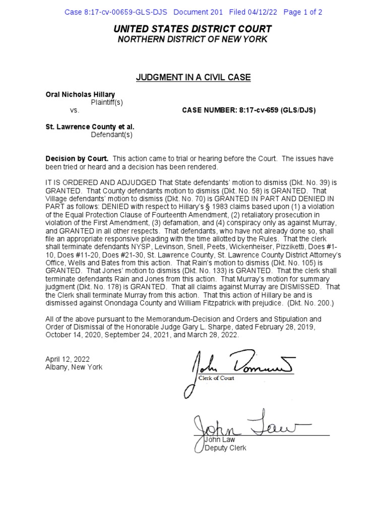 Court Filing | PDF | Federal Rules Of Civil Procedure | Judgment (Law)