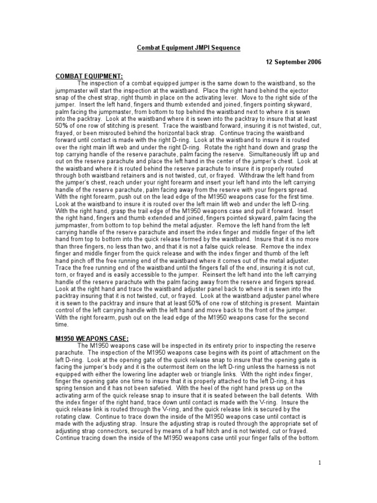 Combat Equipment JMPI Sequence | PDF | Hand | Thumb