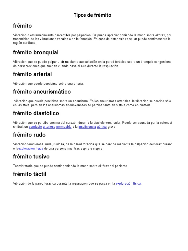 Tipos de Frémito y Sus Características | PDF