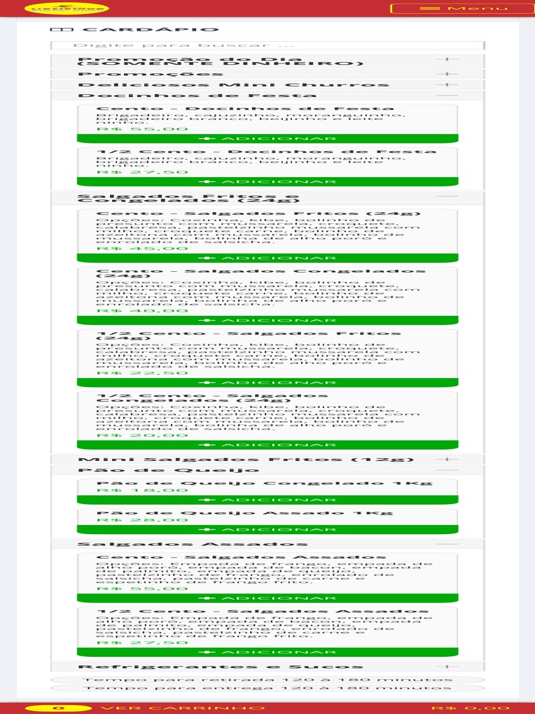 Cardápio Ligeirinho Salgados Express 2 | PDF | Computadores