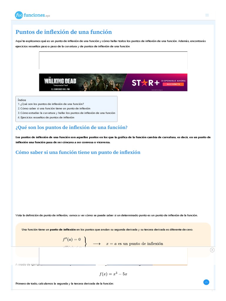 Cómo Calcular Los Puntos de Inflexión de Una Función | PDF | Derivado ...