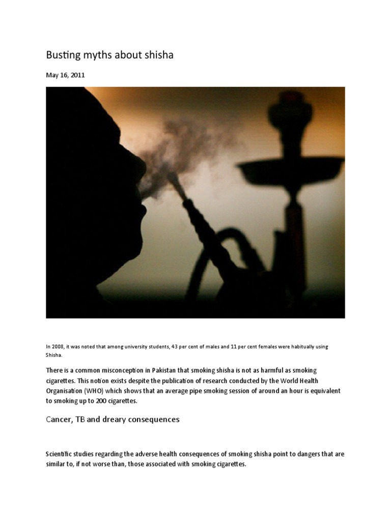 Busting Myths About Shisha | PDF | Addiction | Tobacco Smoking