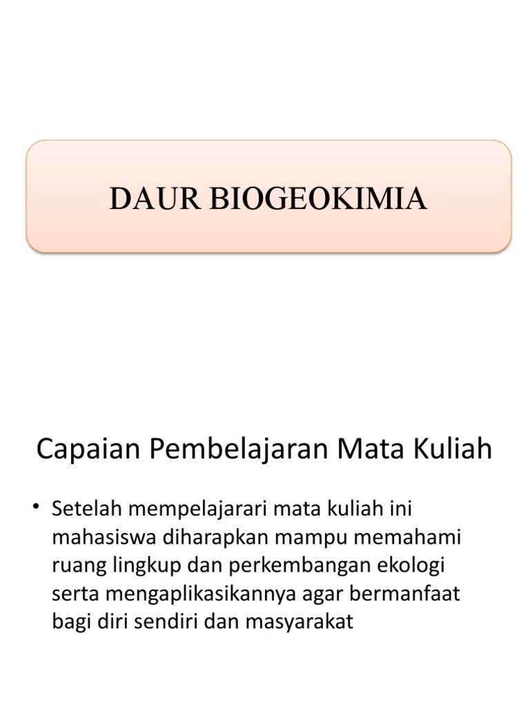 Daur Biogeokimia | PDF