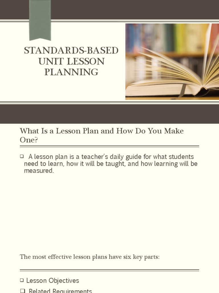 Standards-Based Unit Lesson Planning | PDF | Educational Assessment ...