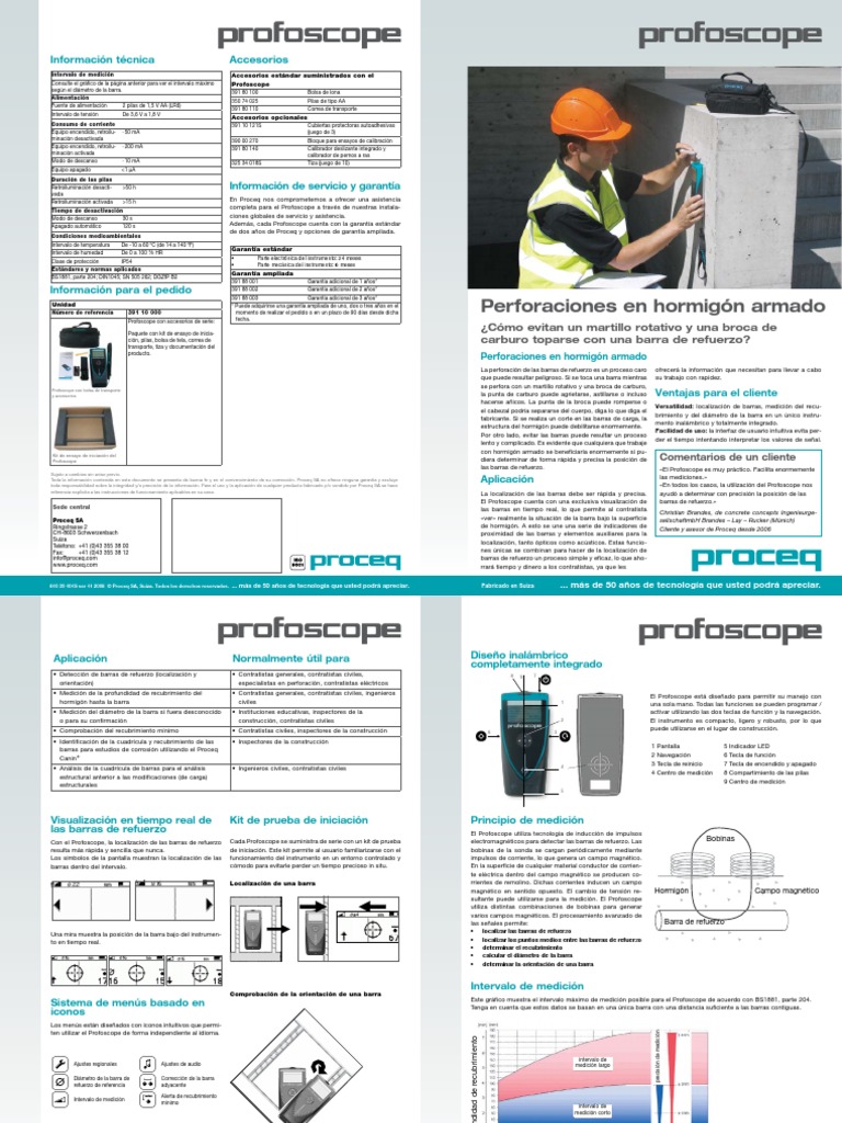 Proceq Brochure Profoscope S | PDF | Campo magnético | Corriente eléctrica