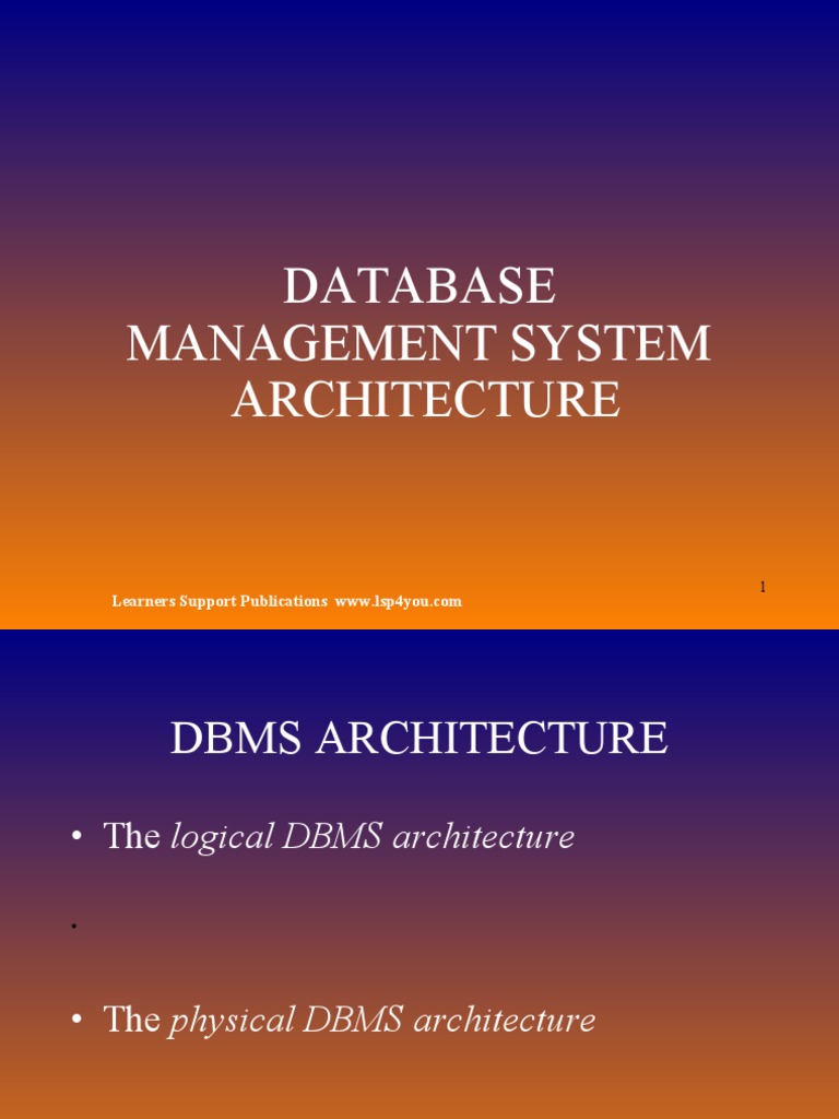 Database Management System Architecture | PDF | Databases | Conceptual Model