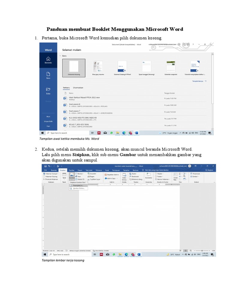 Panduan Membuat Booklet di Word | PDF