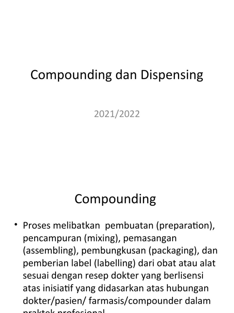 Pengantar Compounding Dan Dispensing-1 | PDF