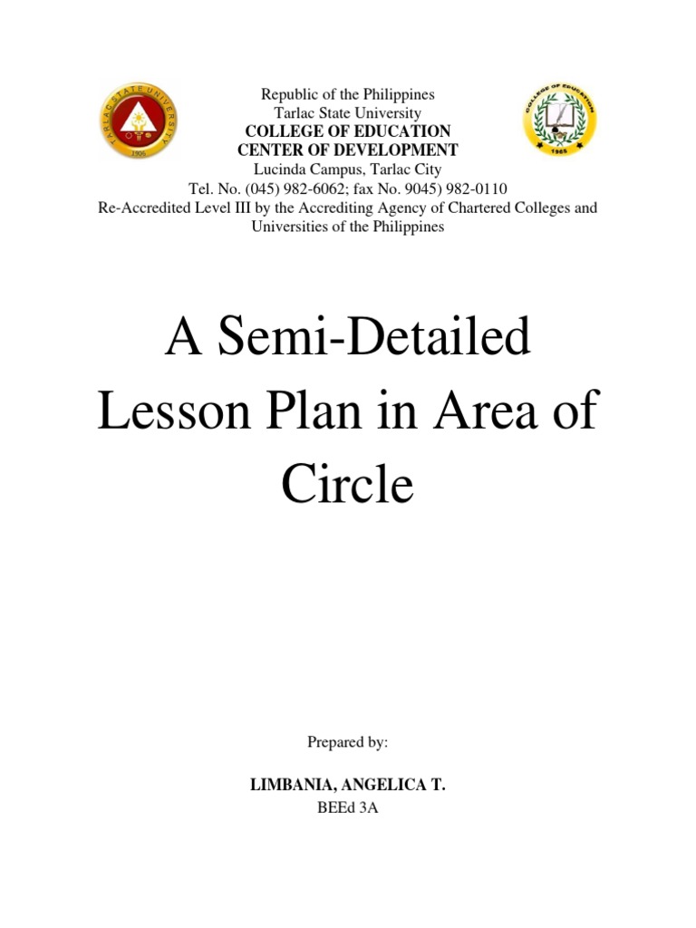 Limbania, Angelica T. (Eed Math 2 SDLP) | PDF | Circle | Area
