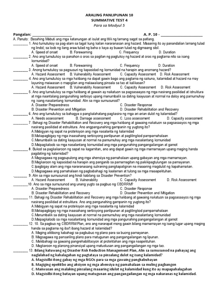 Ap 10 ST4 STDNS | PDF