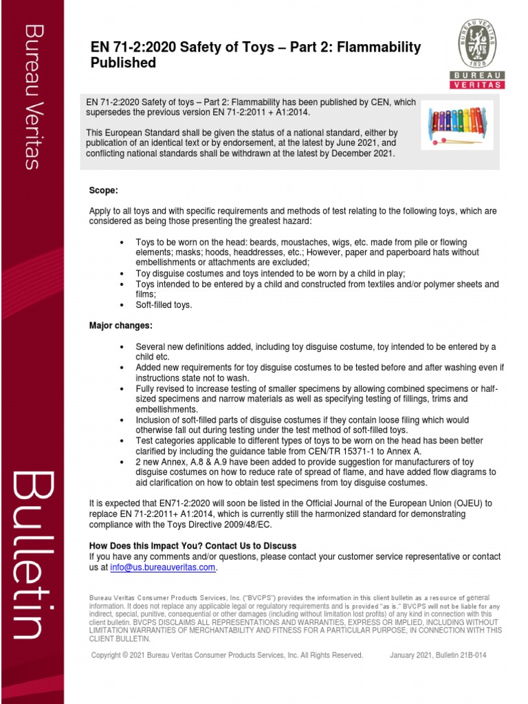 EN 71-2:2020 Safety of Toys - Part 2: Flammability Published | PDF ...