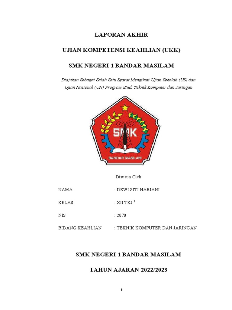 Laporan UKK Dewi Siti Hariani | PDF Laporan UKK Dewi Siti Hariani | PDF
