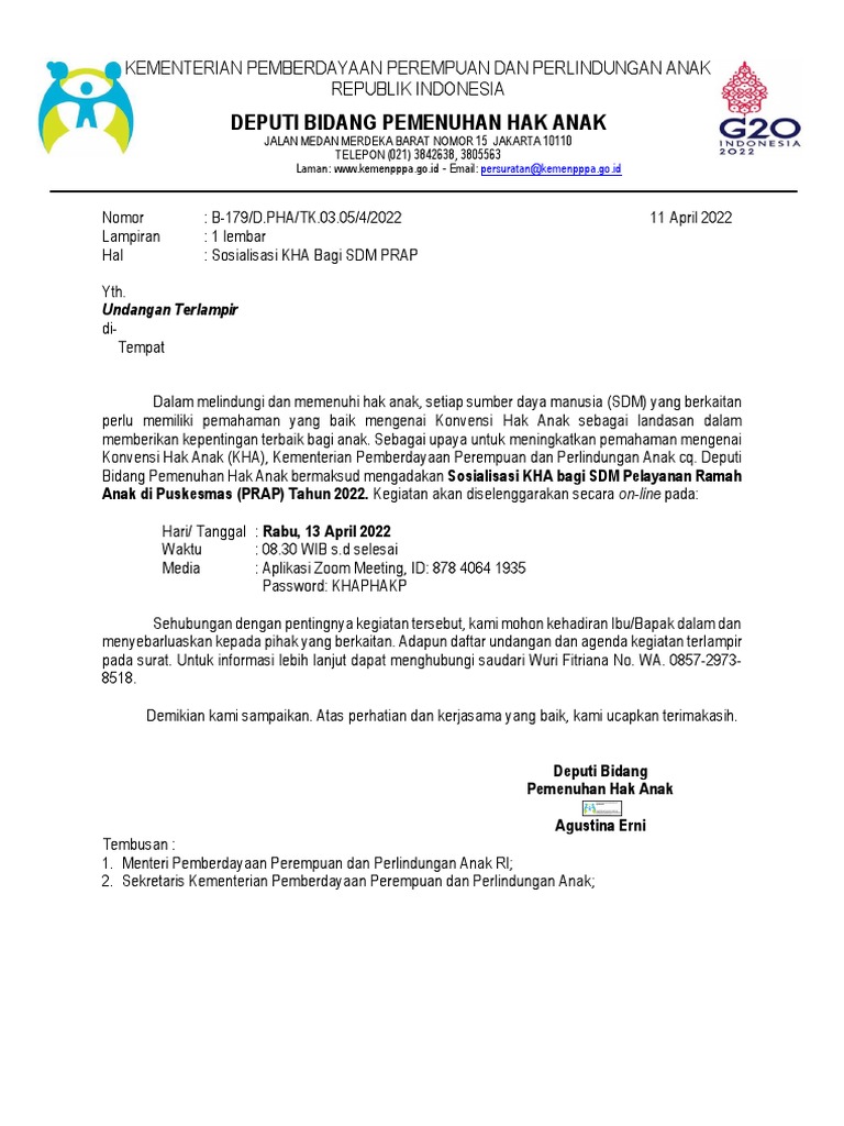 Surat - Sos KHA Bagi SDM PRAP - Sign | PDF