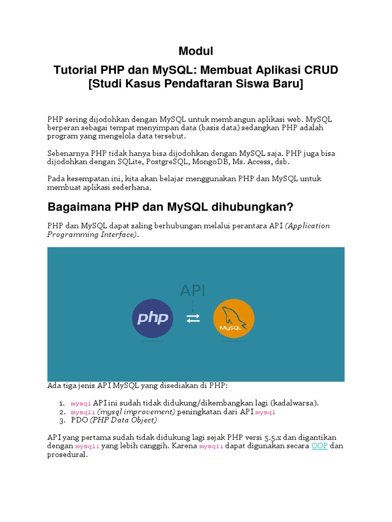 Tutorial CRUD Dasar PHP Dan MySQL | PDF