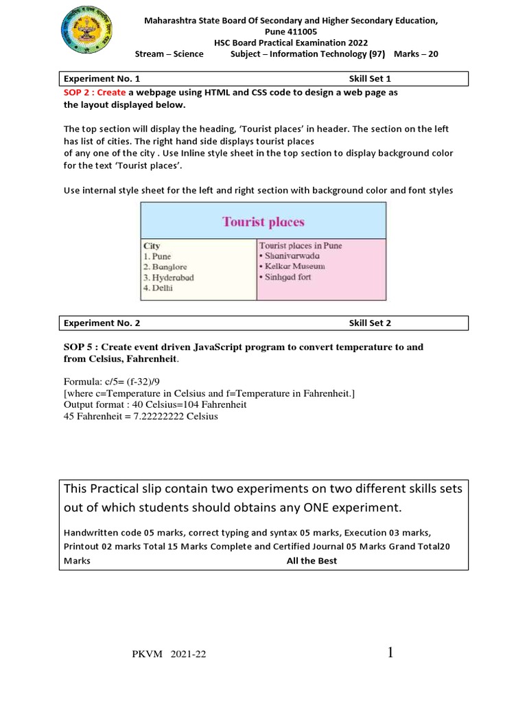PKVM - IT Practical SLIPS 9860272494 FOR SCIENCE | PDF | World Wide Web ...