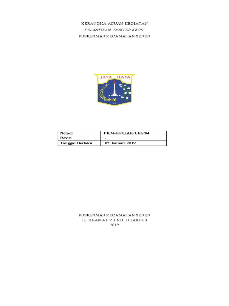 Kak Pelantikan Dokcil 2020 | PDF