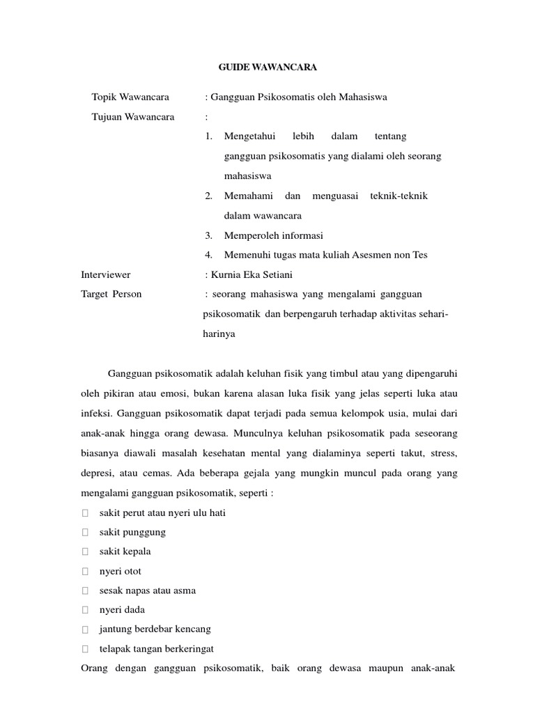 Guide Wawancara - Kurnia.215 | PDF