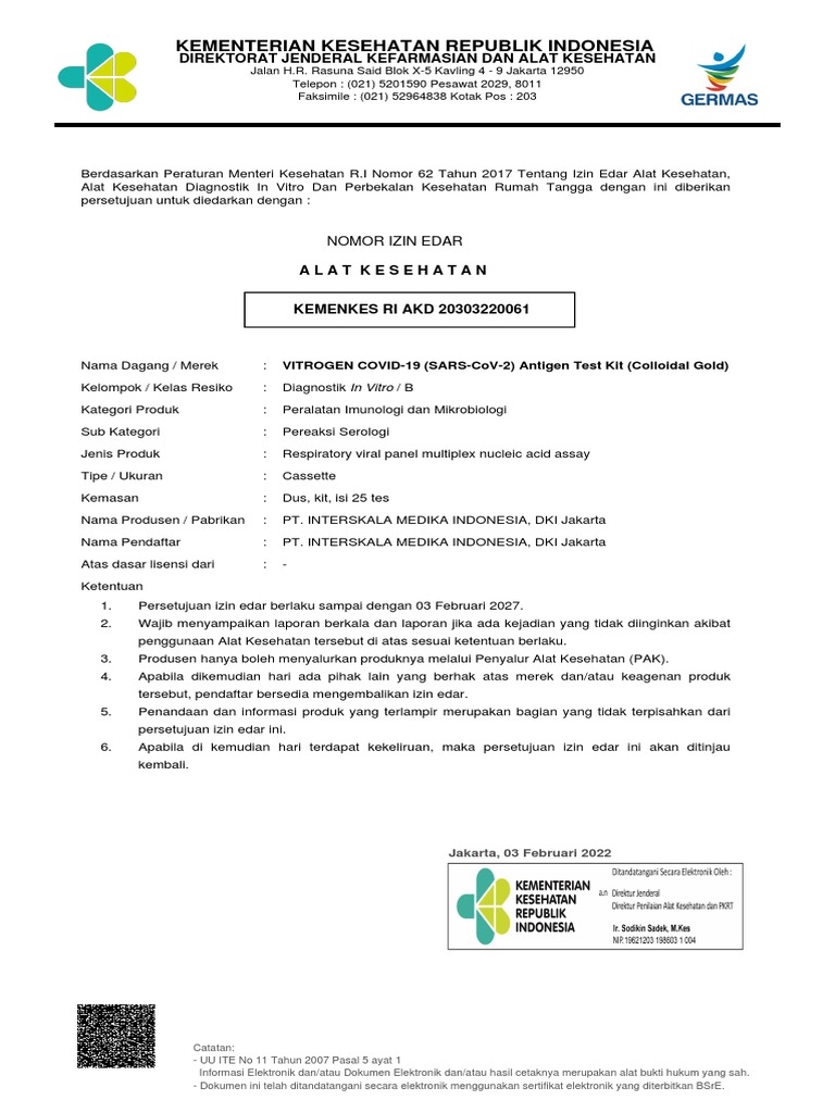 (AKD) VITROGEN COVID-19 (SARS-CoV-2) Antigen Test Kit (Colloidal Gold ...