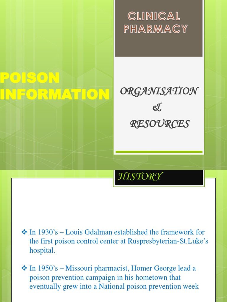 Poison Information | PDF | Pharmacy | Toxicology