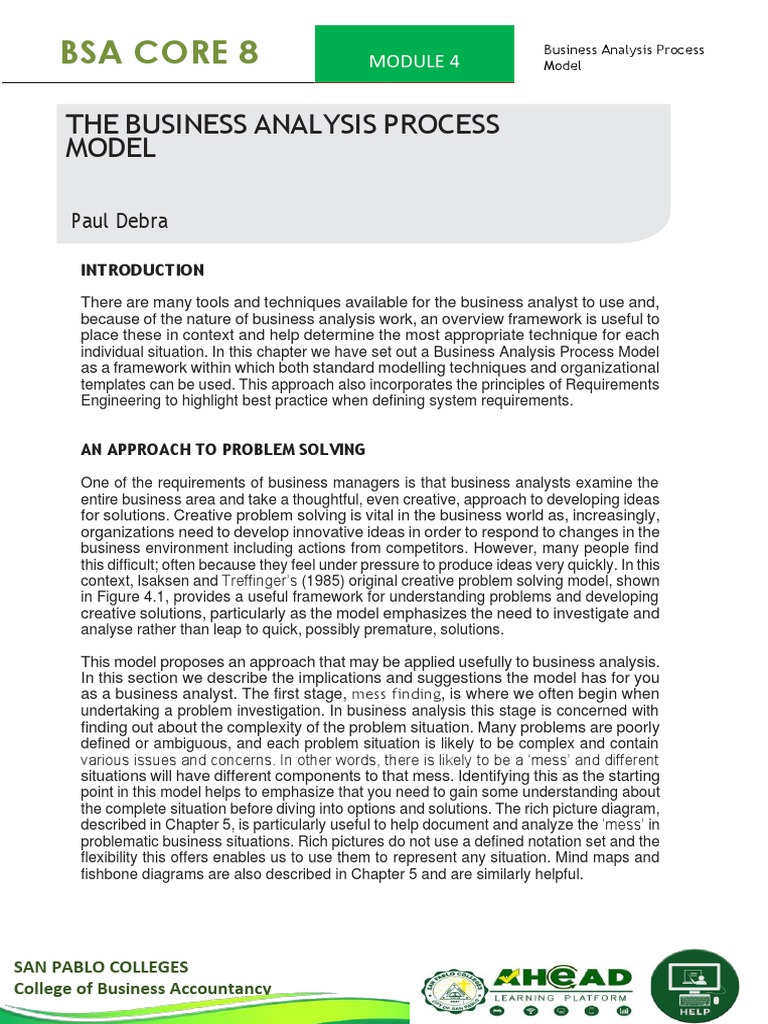 Module 4. Business Analysis Process Model | PDF | Business Analysis ...