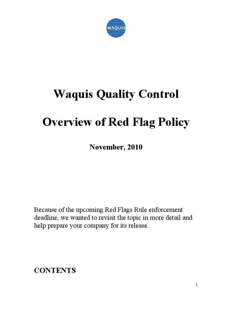 Red Flag Overview. November, 2010 | PDF | Mortgage Fraud | Financial ...