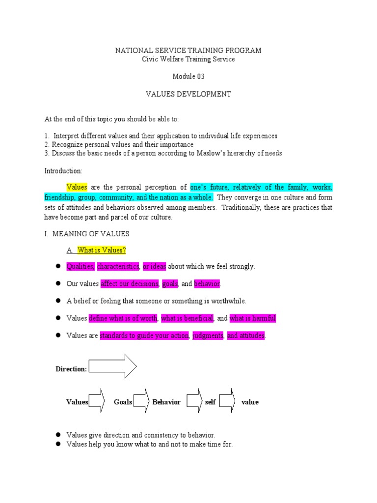 NSTP Module 03 | PDF | Value (Ethics) | Social Institutions