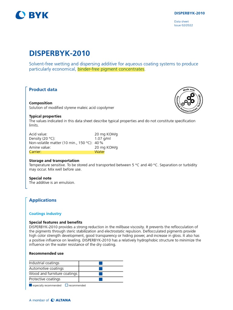 Tds Disperbyk-2010 en | PDF