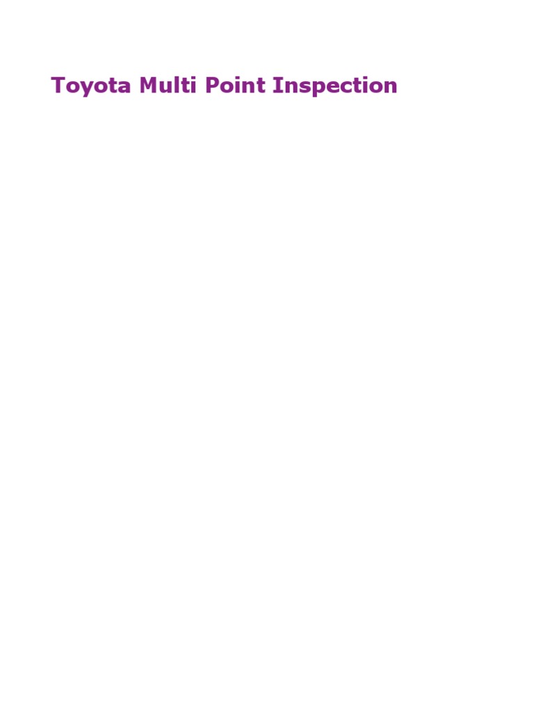 7296 0110 IMP Multi Point Inspection Form Toyota 1 | PDF | Leak | Brake