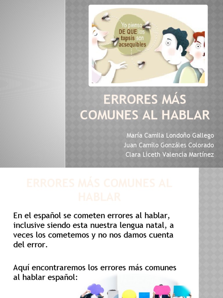 Errores Comunes Al Hablar Español Pdf Verbo Lengua Española