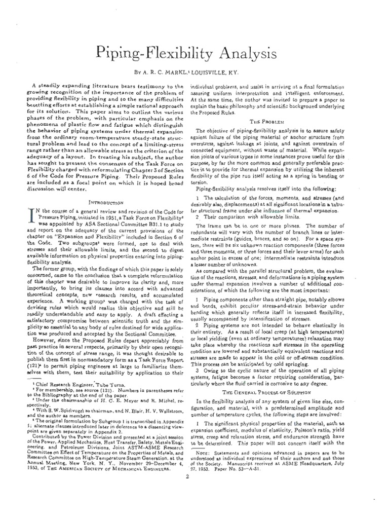 Piping Flexibility Analysis | PDF