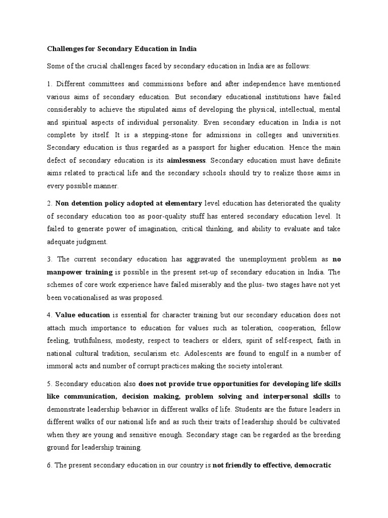 Problems and Issues in Secondary Education | PDF | Schools | Teachers