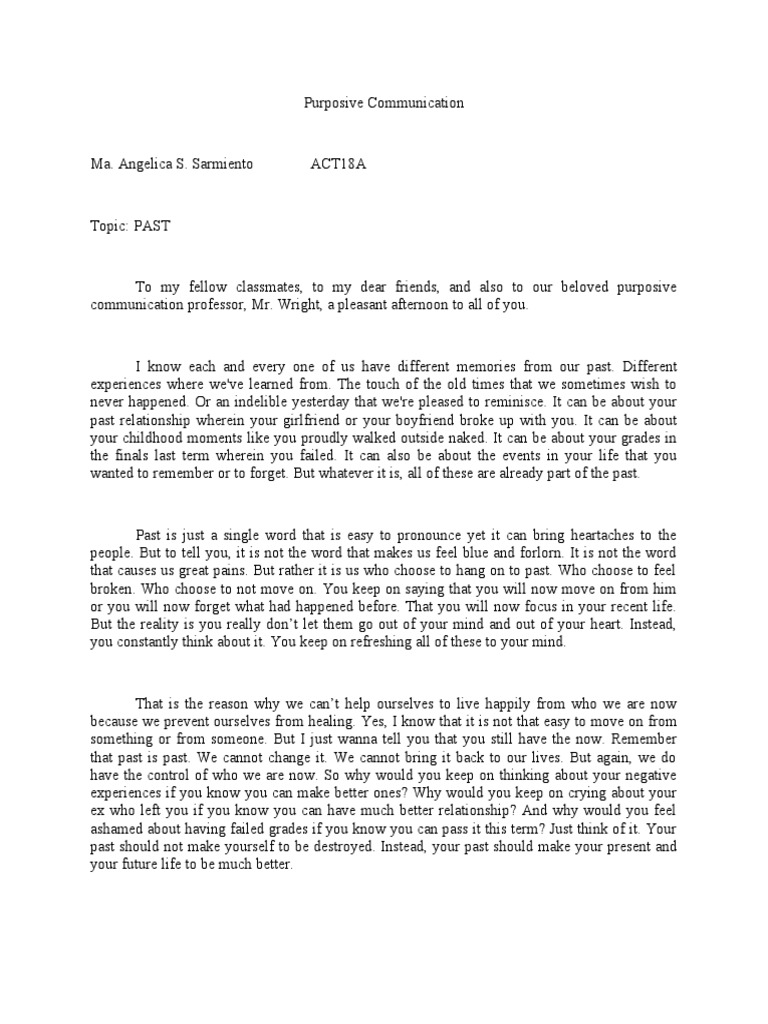 PurCom (Speech) | PDF | Experience