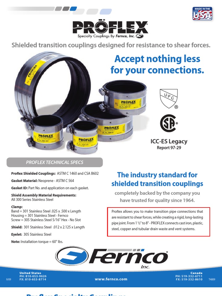 Proflex Shielded Couplings Overview | PDF | Pipe (Fluid Conveyance) | Steel