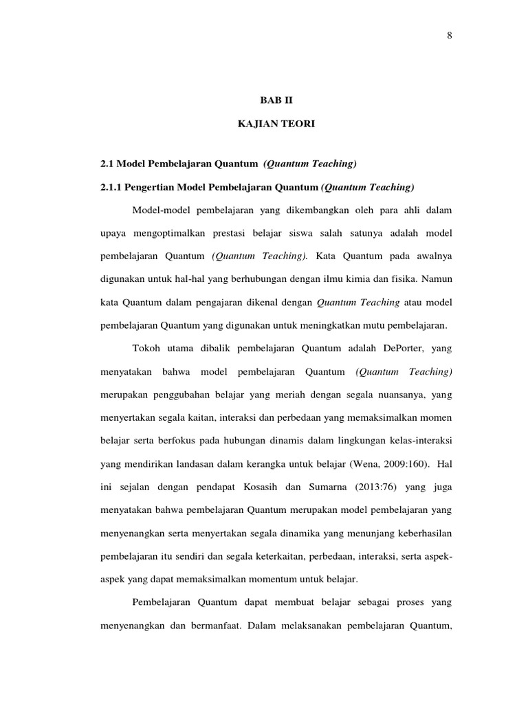 Model Pembelajaran Quantum | PDF | Karier & Perkembangan