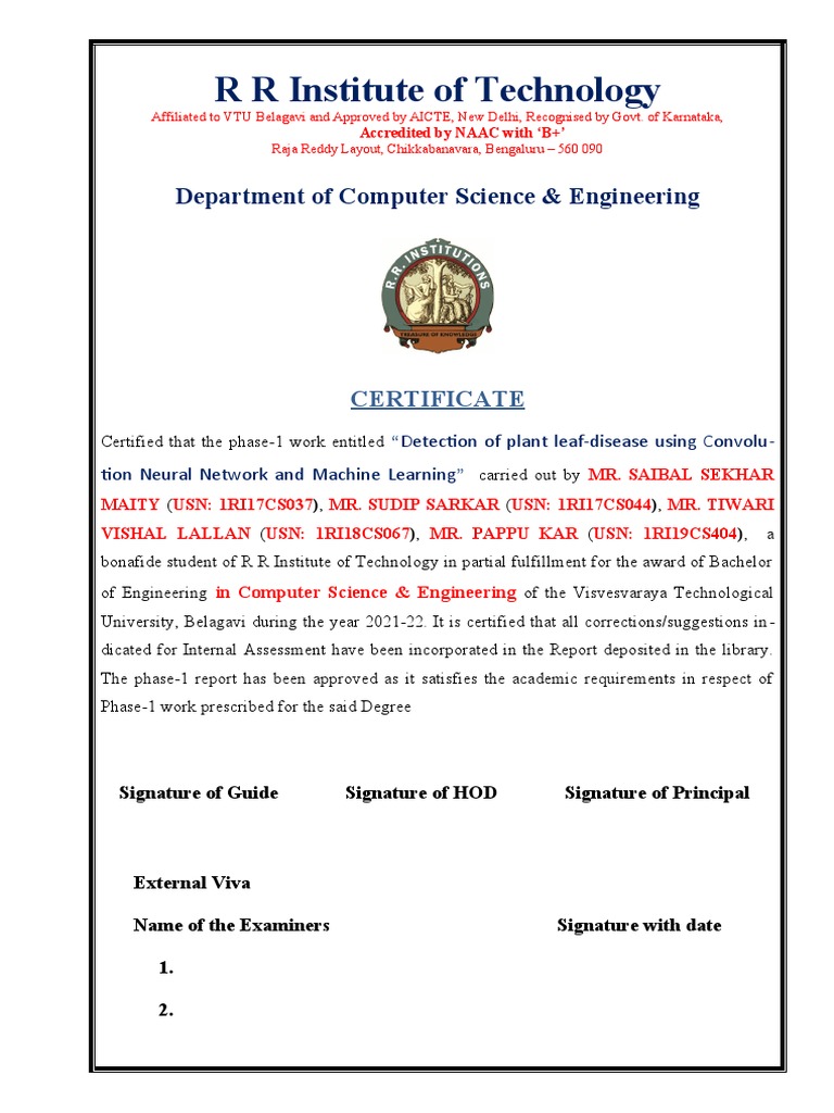 R R Institute of Technology: Department of Computer Science & Engineering | PDF | Technology ...