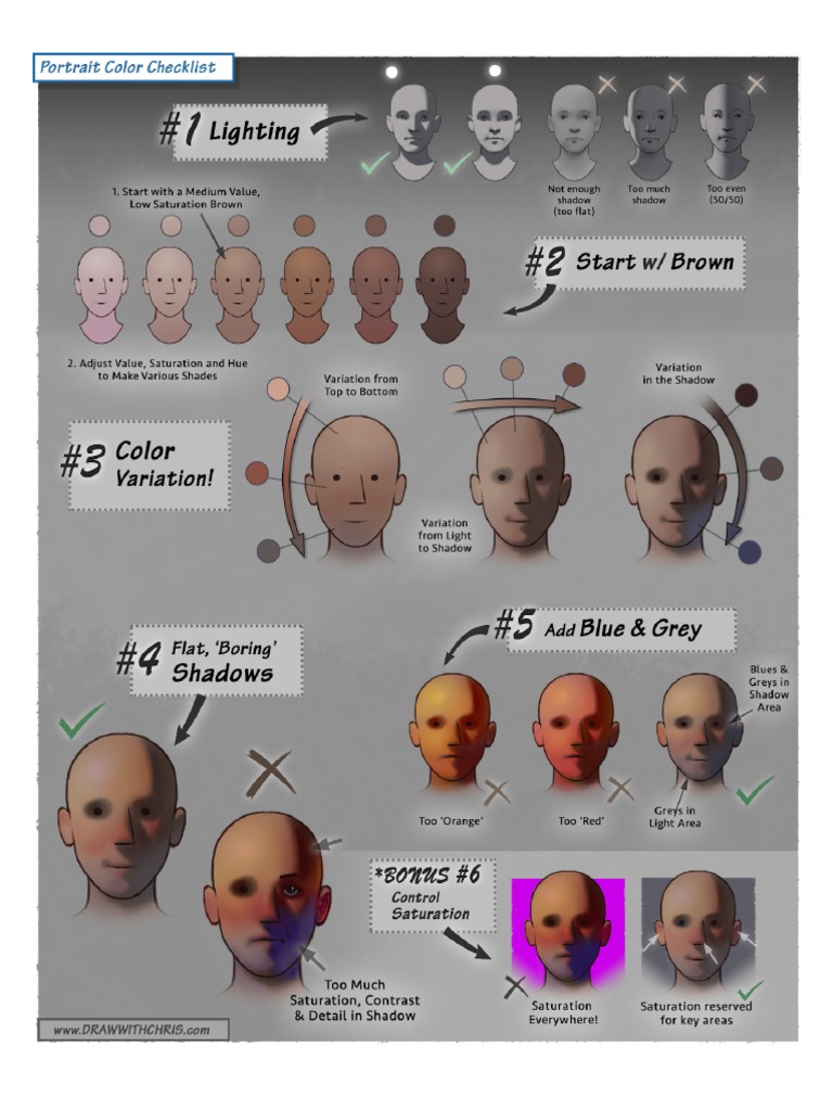 Color Techniques for Portraits | PDF | Brown | Color