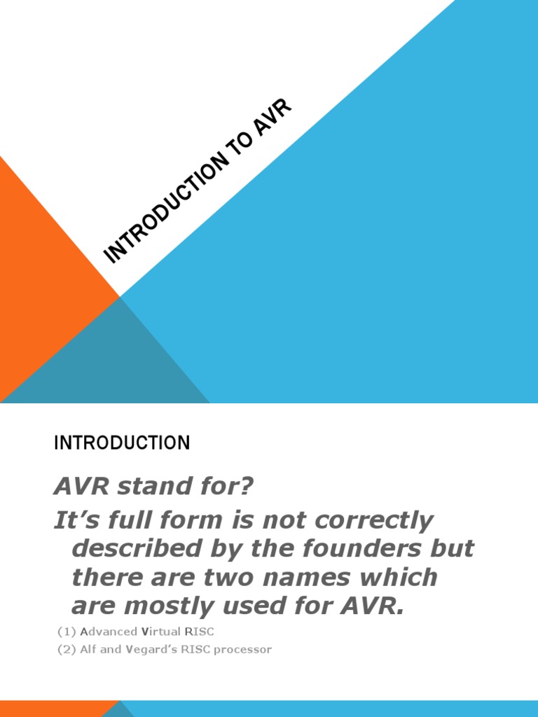 Introduction To AVR | PDF | Microcontroller | Microprocessor