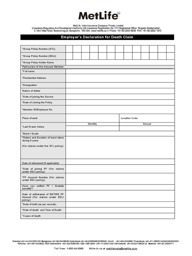 Employee Declaration Form | PDF | Economies | Labor