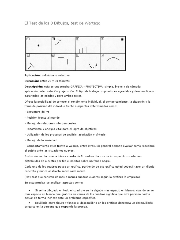 El Test de Los 8 Dibujos | PDF | Comportamiento | Psique (psicología)