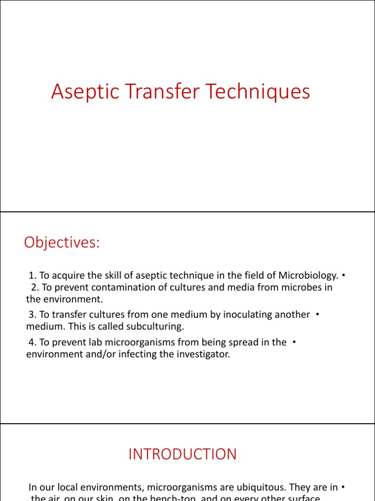 aSEPTIC TRANSFER | Download Free PDF | Growth Medium | Microorganism