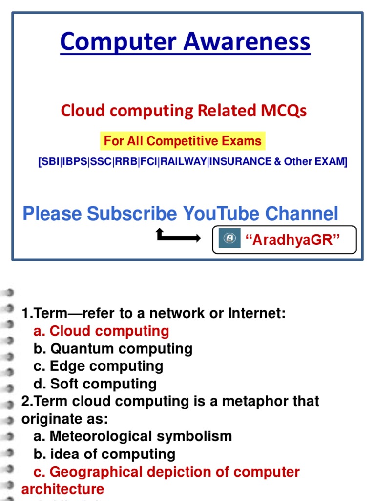 Mcq On Cloud Computing Pdf Cloud Computing Platform As A Service
