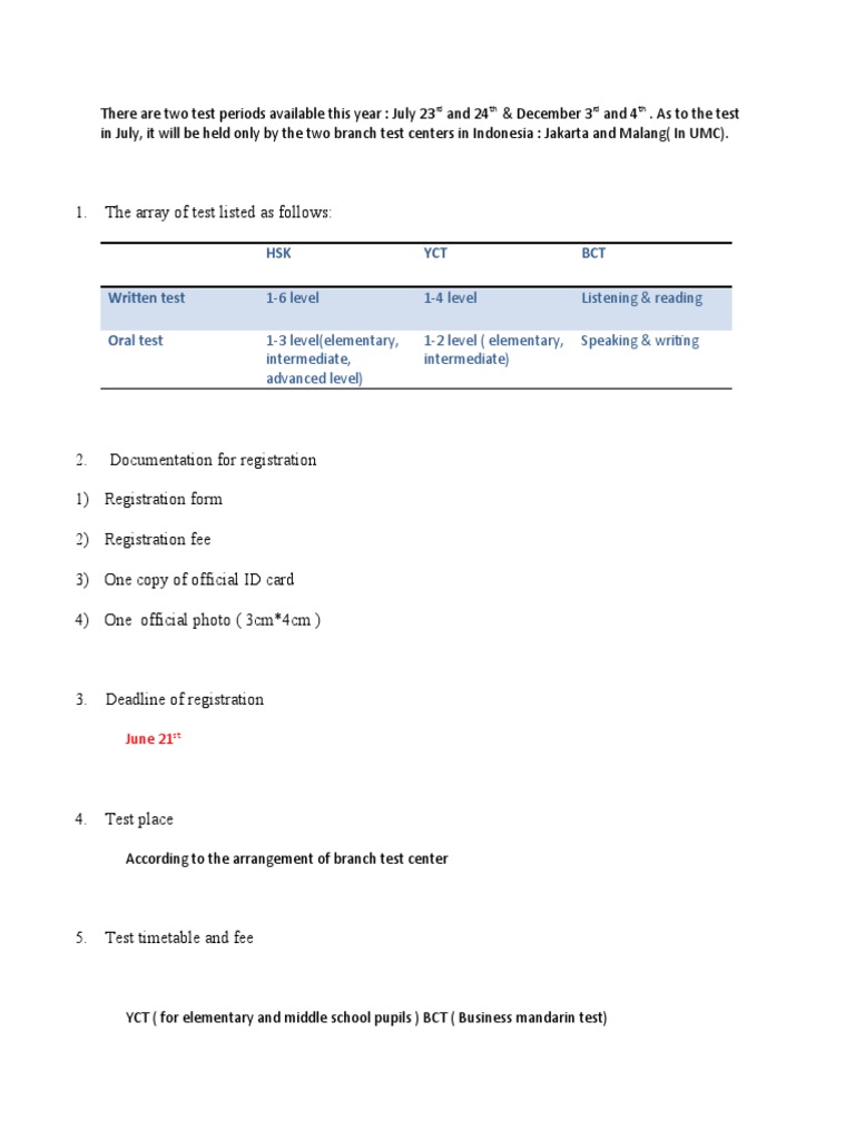 About HSK BCT Test | PDF | Privacy | Tests