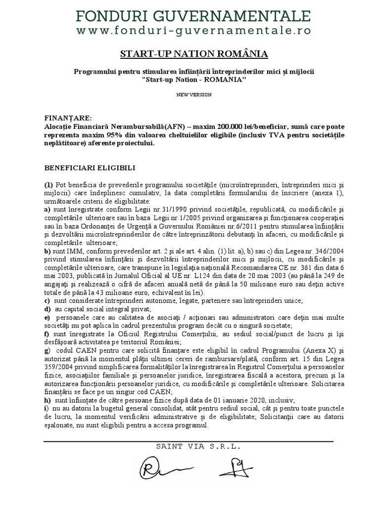 Prezentare Start-Up Nation Romania - SV | PDF