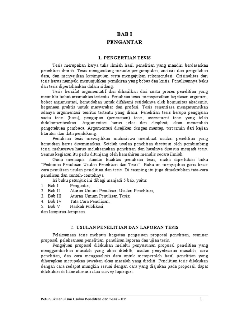 Format Penulisan Tesis dan Usulan | PDF | Karier & Perkembangan