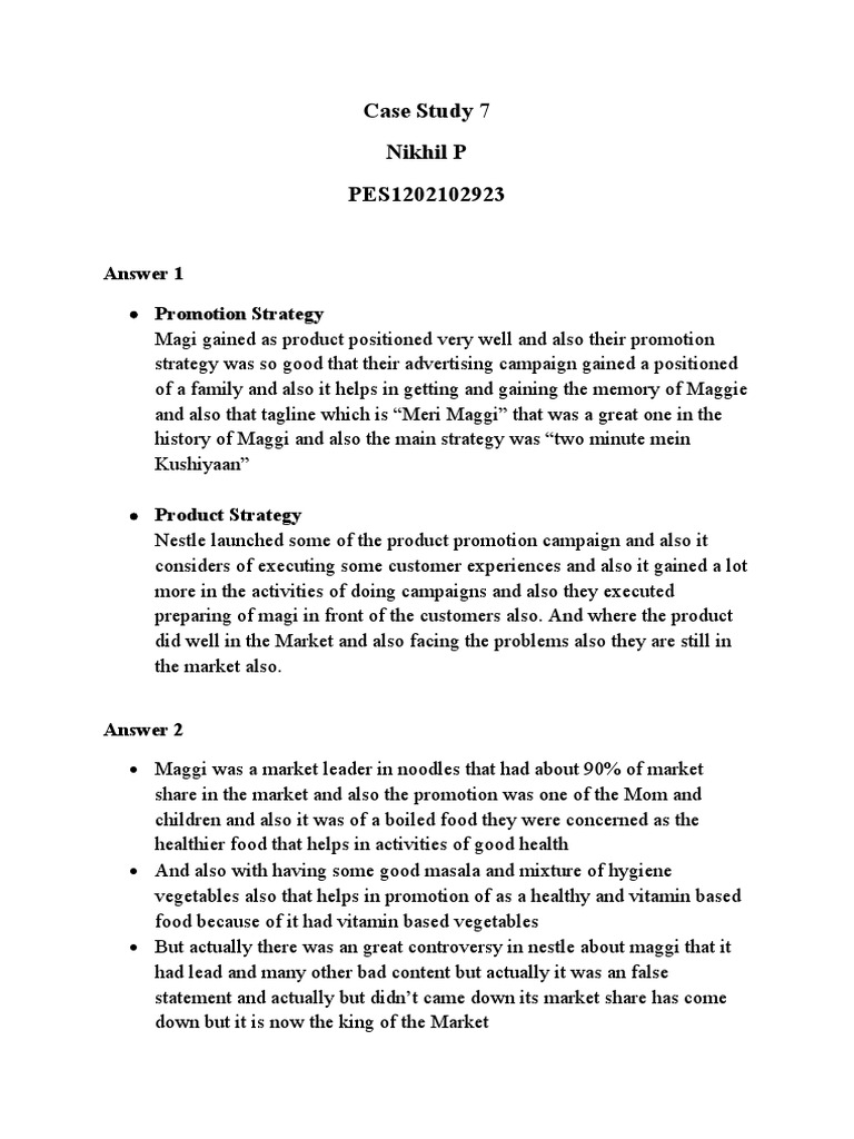 Case Study 7 Nikhil P PES1202102923: Answer 1 | PDF