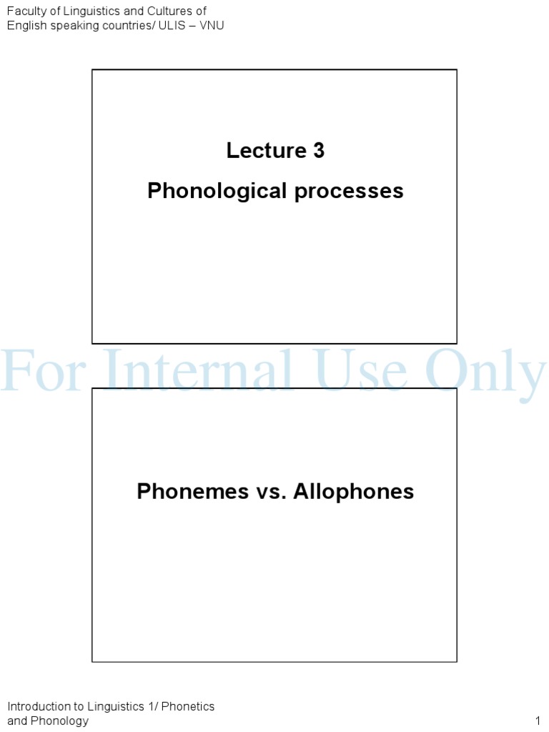 Lecture 3 - Phonology 3 - Phonological Processes 2021 | PDF | Phoneme ...