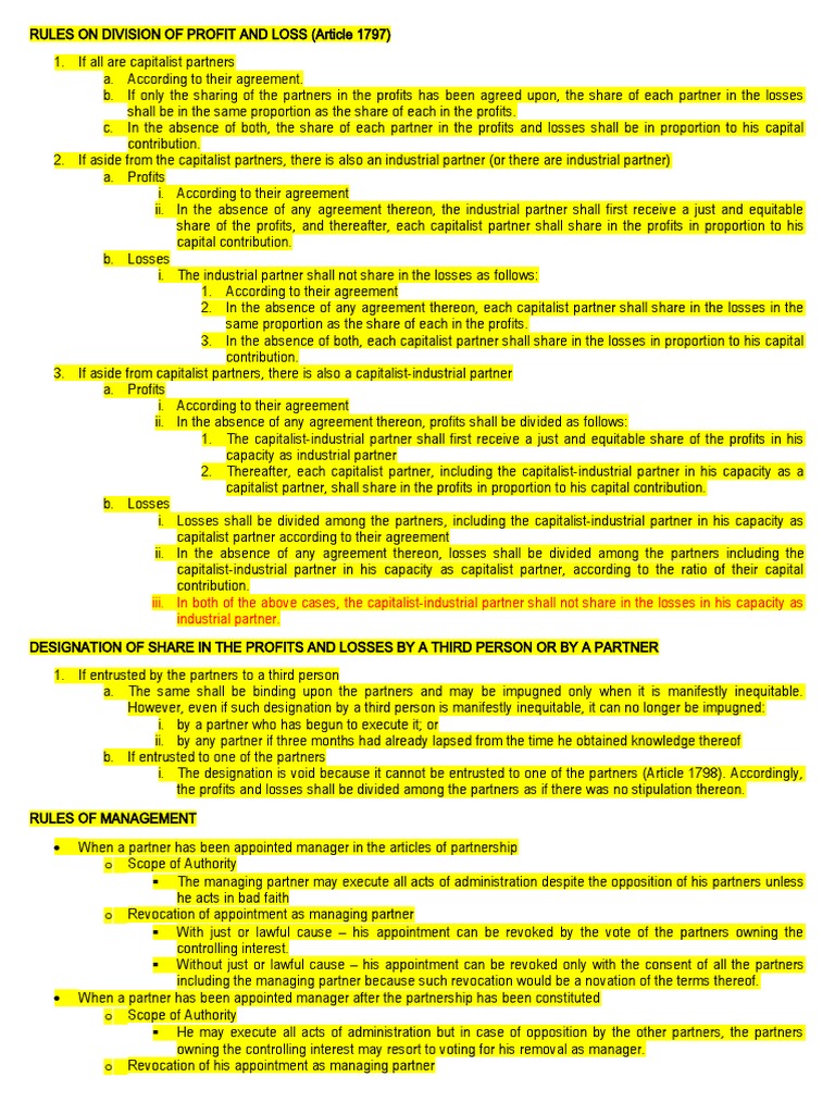 Partnership Matrix | PDF | Partnership | Debt