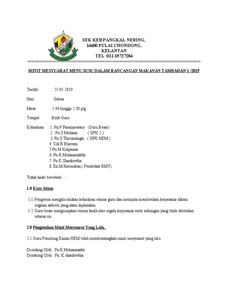 Minit Mesyuarat RMT | PDF
