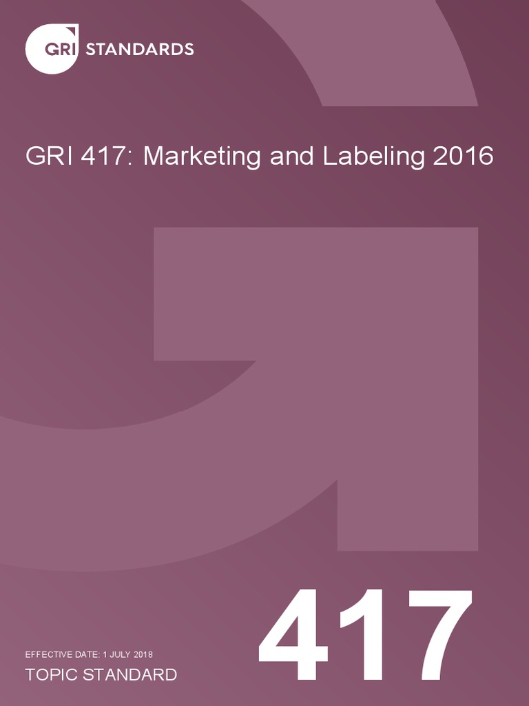 GRI 417 - Marketing and Labeling 2016 | PDF | Regulatory Compliance ...